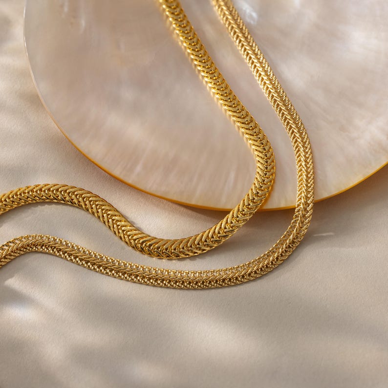 Foxtail Chain Necklace by Caitlyn Minimalist • Double Woven Statement ...