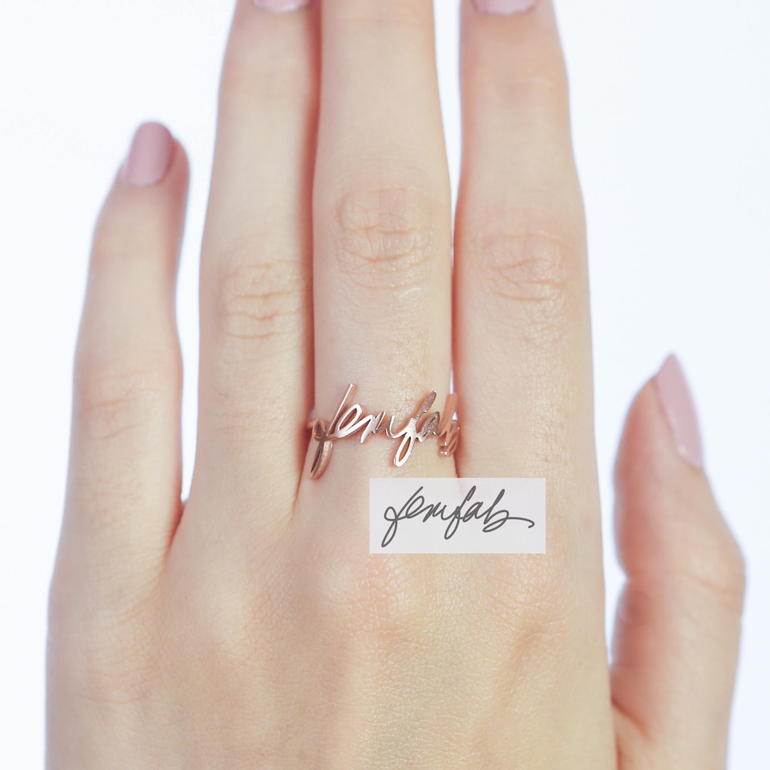 Signature Ring • Memorial Signature Jewelry • Custom Actual Handwriting ...