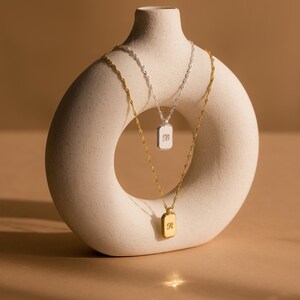 Initial Signet Pendant Necklace by Caitlyn Minimalist • Personalized ...