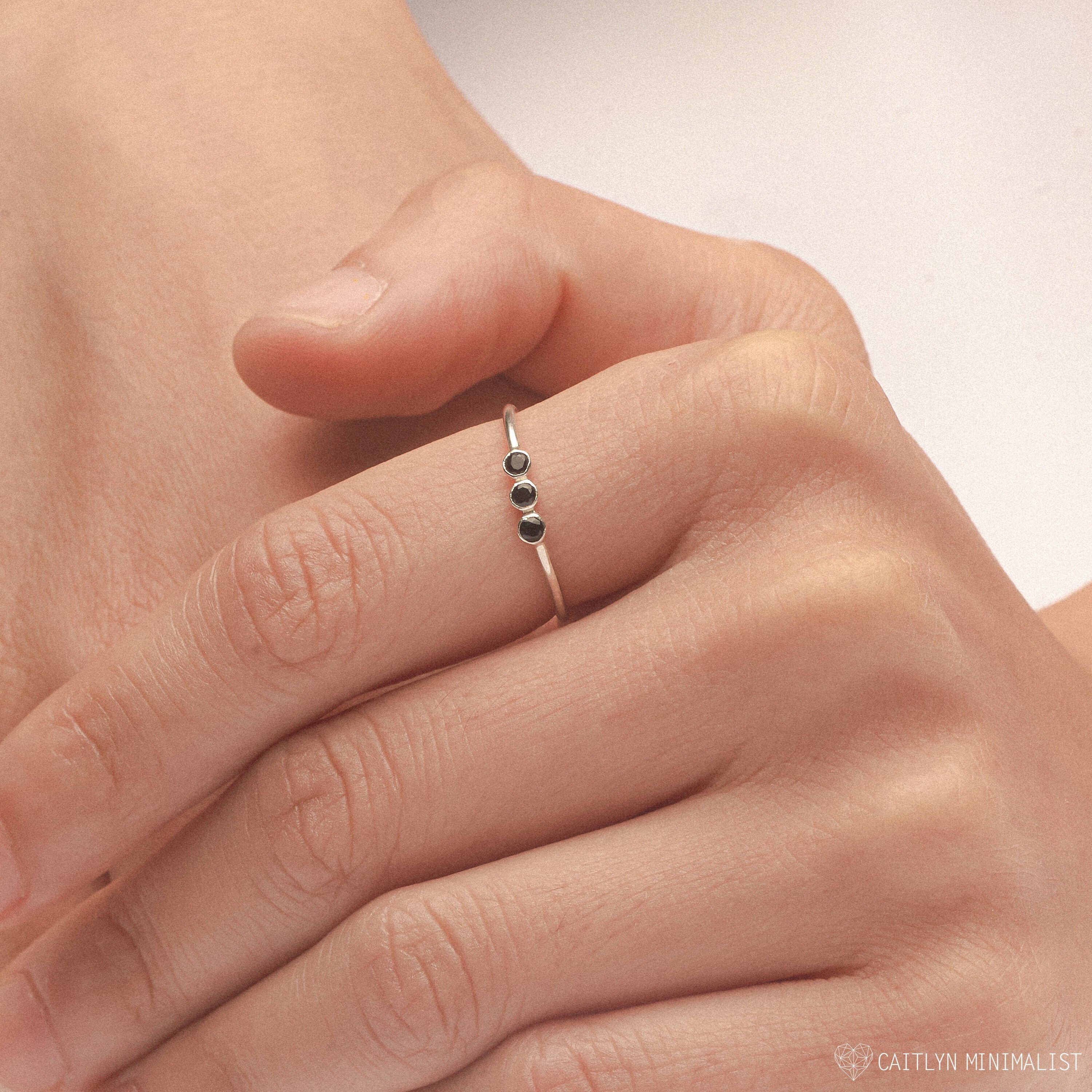 Dainty Birthstone Ring in Rose Gold Sterling Silver Gold - Etsy