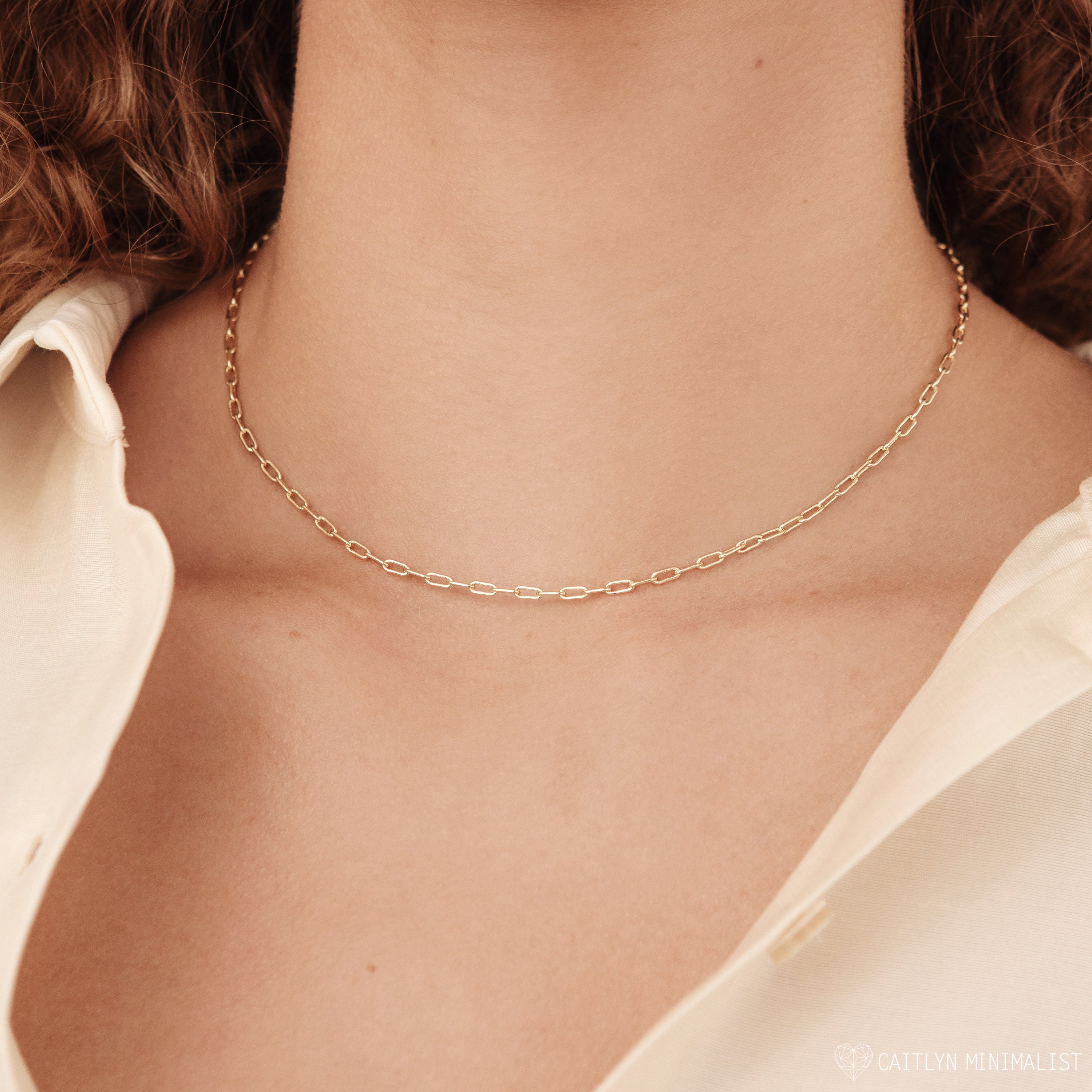 Minimalist Layering Chain by Caitlyn Minimalist Dainty Link - Etsy