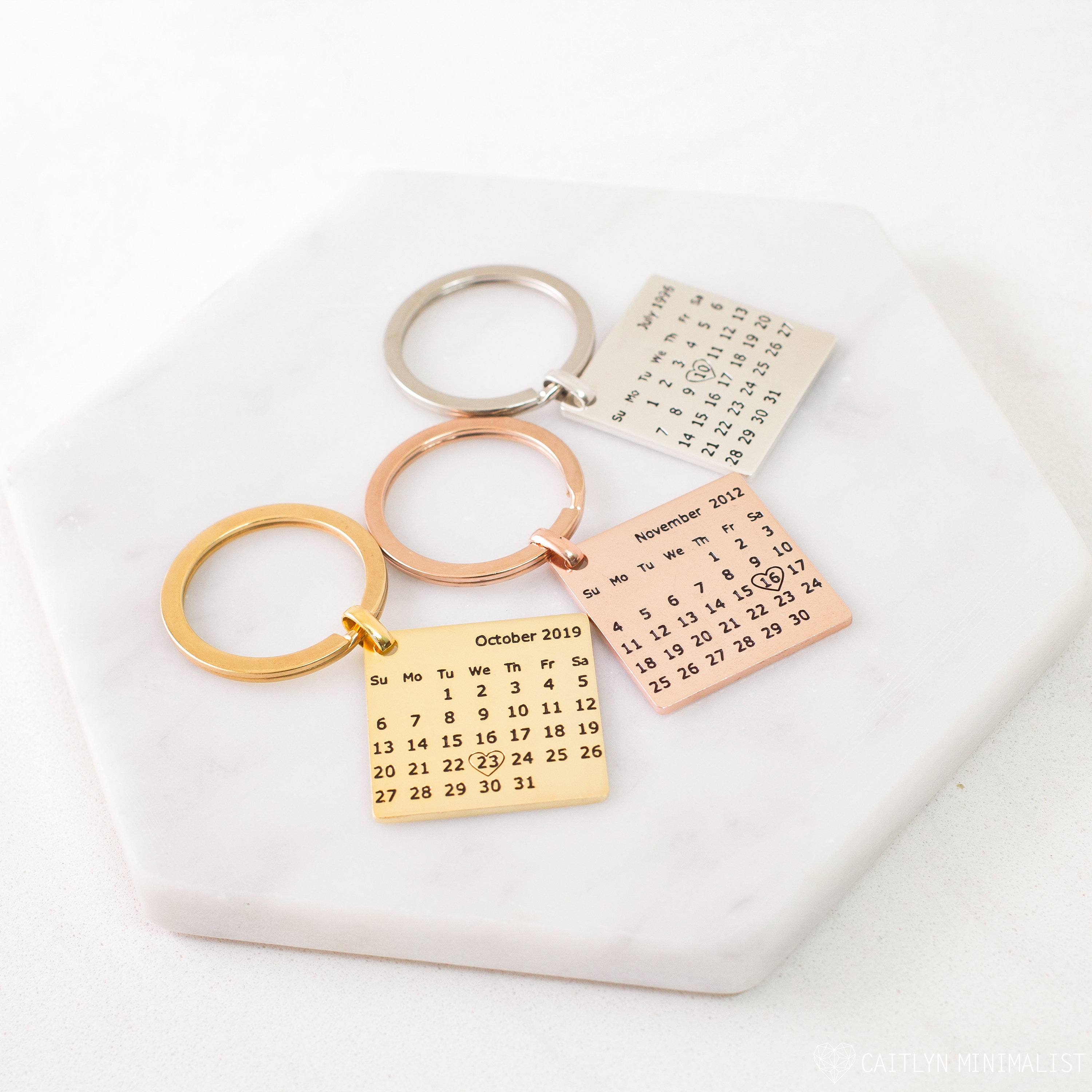 Custom Calendar Keychain Save the Date Keychain Wedding | Etsy