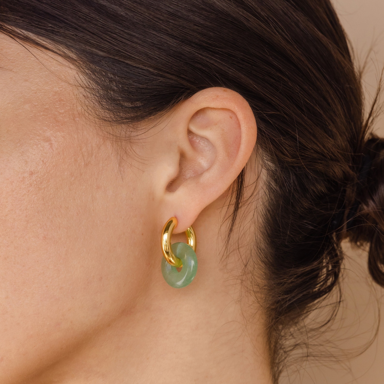 Chunky Jade Hoop Earrings by Caitlyn Minimalist Jade Gemstone Summer ...