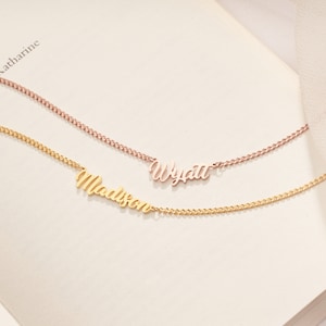 Multiple Name Necklace With Curb Chain by Caitlynminimalist ...