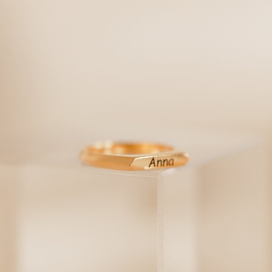 Bar Name Ring by Caitlyn Minimalist Signet Name Ring - Etsy