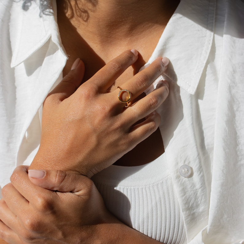 Pave Open Circle Ring by Caitlynminimalist Gold Karma Ring | Etsy