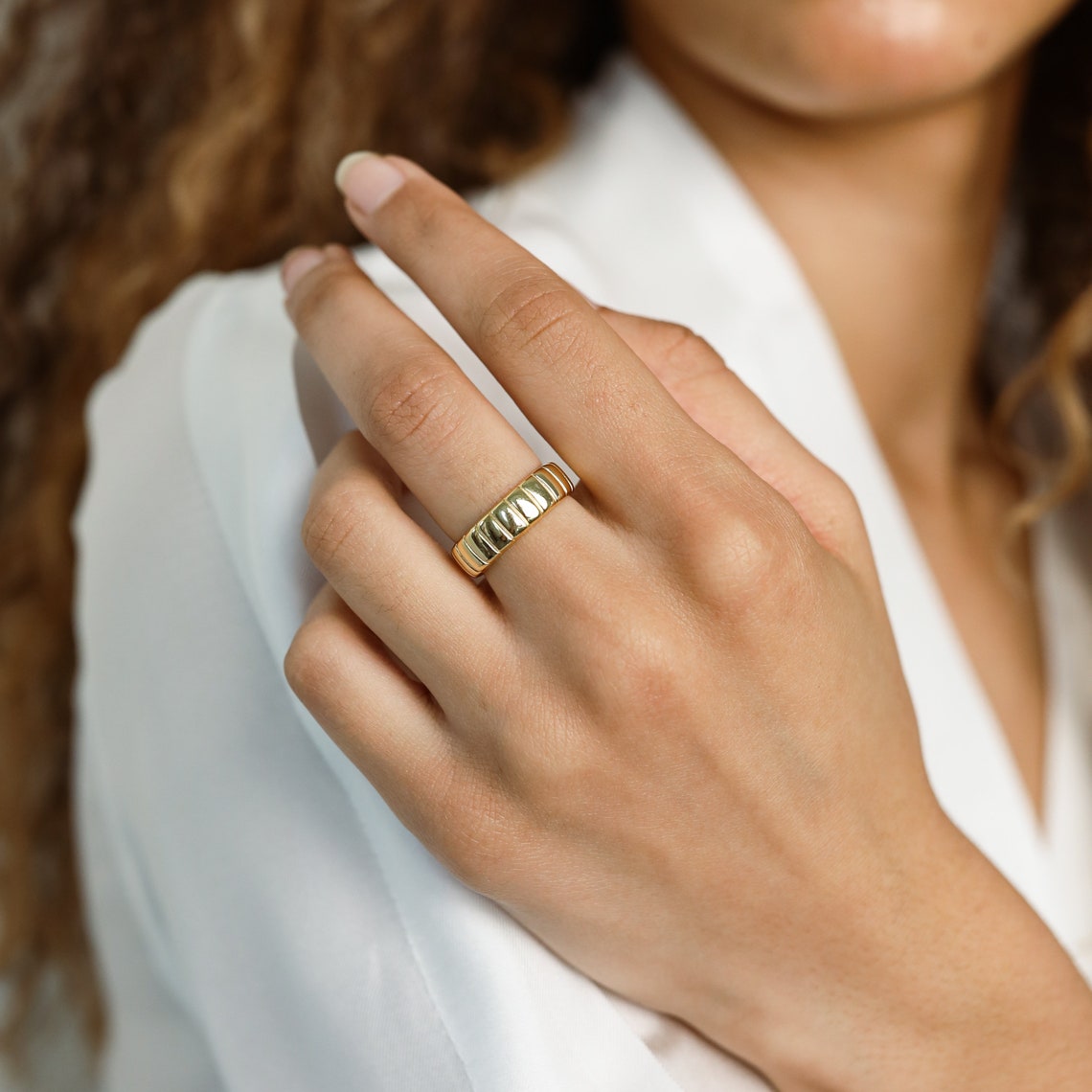 Thick Minimalist Ring Band by Caitlynminimalist Gold Chunky - Etsy