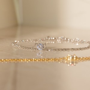 Double Chain Diamond Bracelet by Caitlin Minimalist • Dainty Minimalist ...