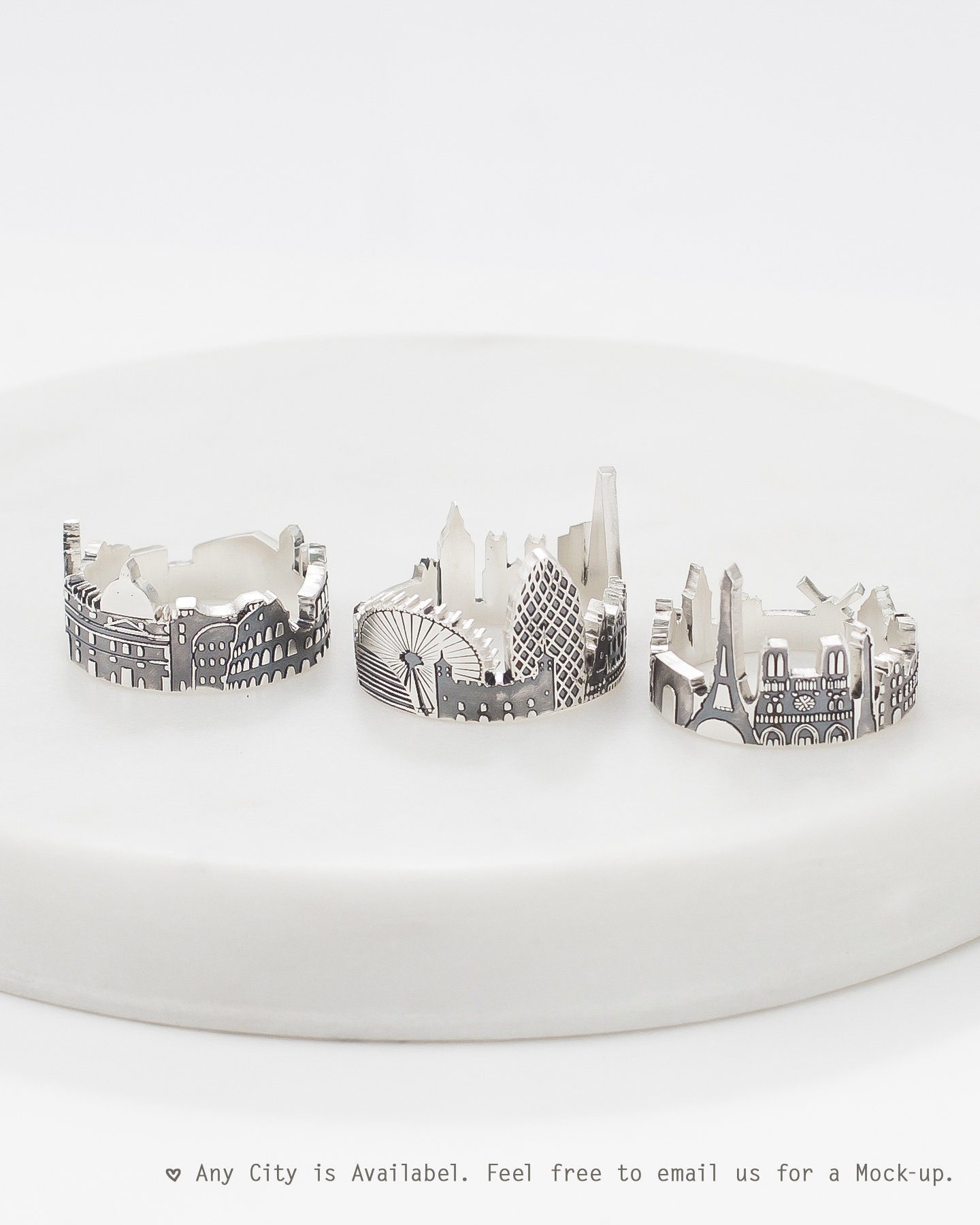 Custom City Ring Cityscape Ring Travel Ring Skyline Ring | Etsy