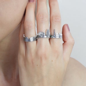 Custom City Ring • Cityscape Ring • Travel Ring • Skyline Ring ...