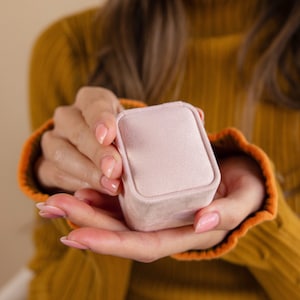 Pink Suede Ring Box by Caitlyn Minimalist • Jewelry Box, Perfect for an ...