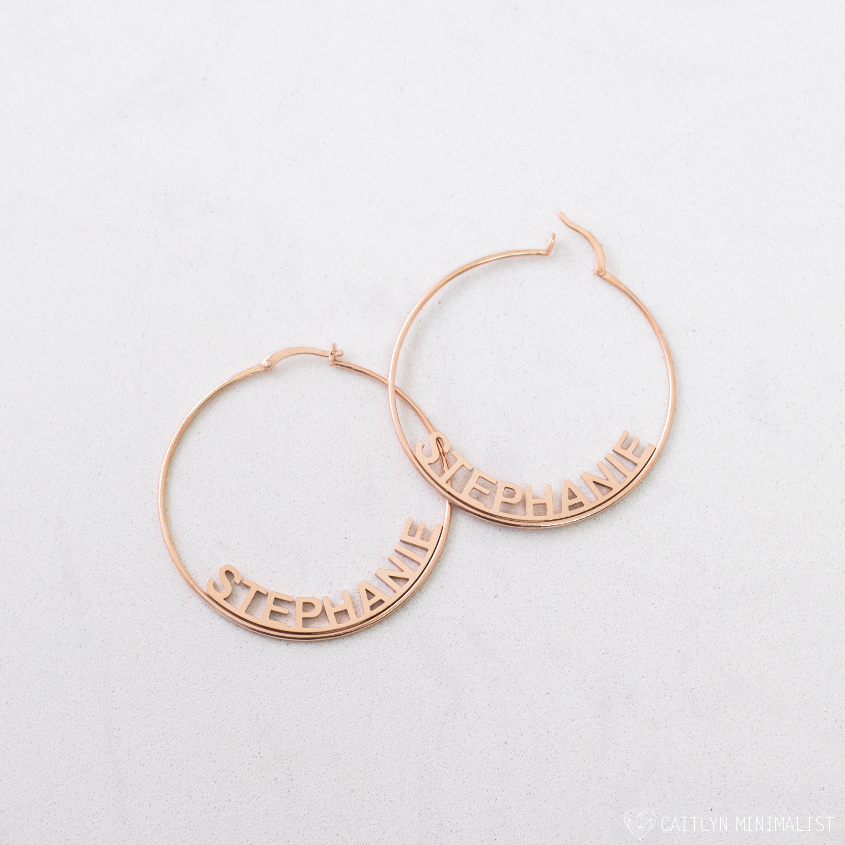Custom Name Hoops Large Hoop Earrings in Sterling Silver - Etsy