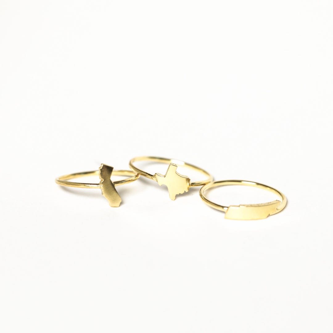 Custom State Ring • Custom City Ring • Sterling Silver State Initials ...