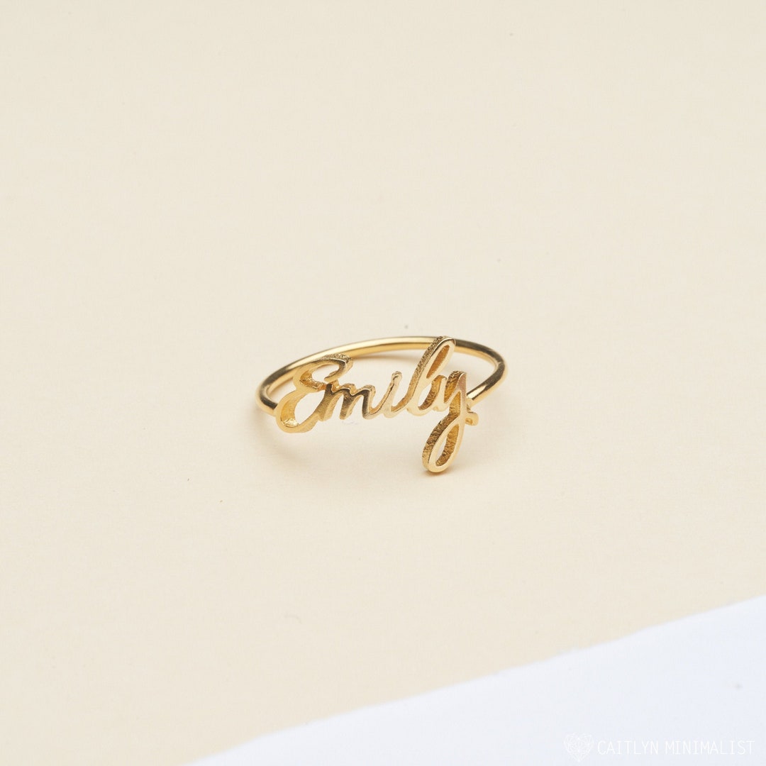 Name Ring • Baby Name Ring in Sterling Silver, Gold and Rose Gold ...