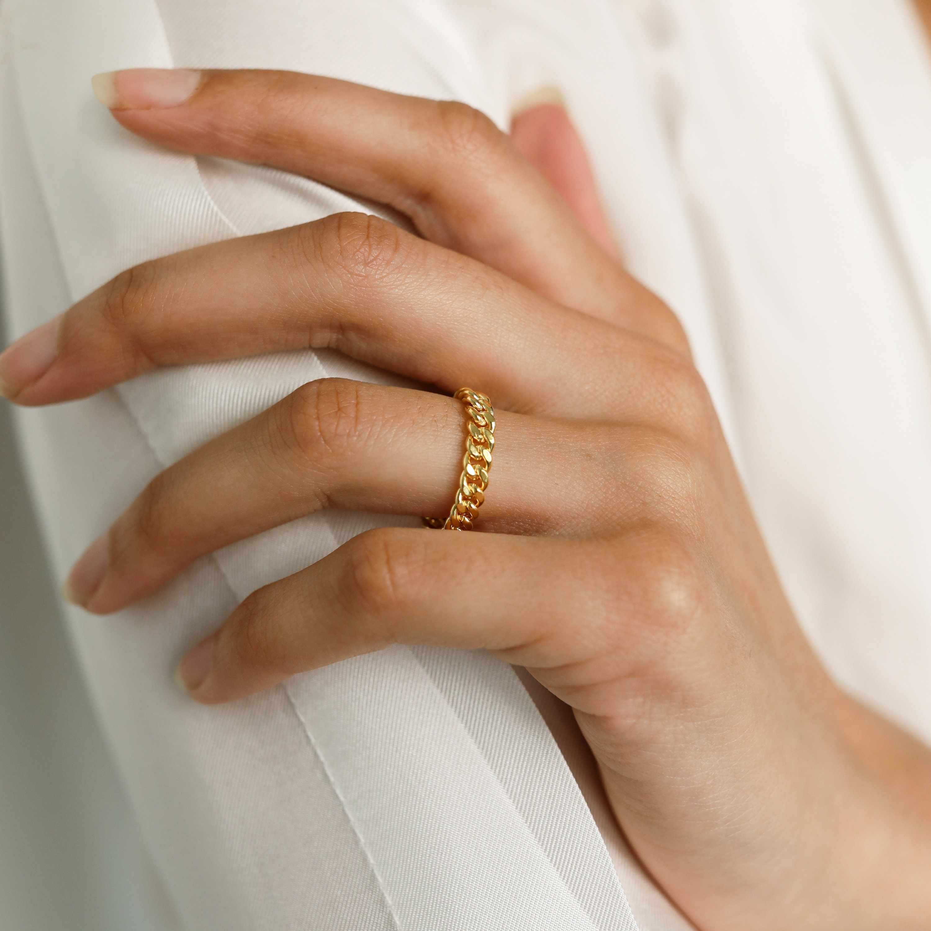 Curb Chain Ring in Gold by Caitlyn Minimalist • Minimalist Gold ...
