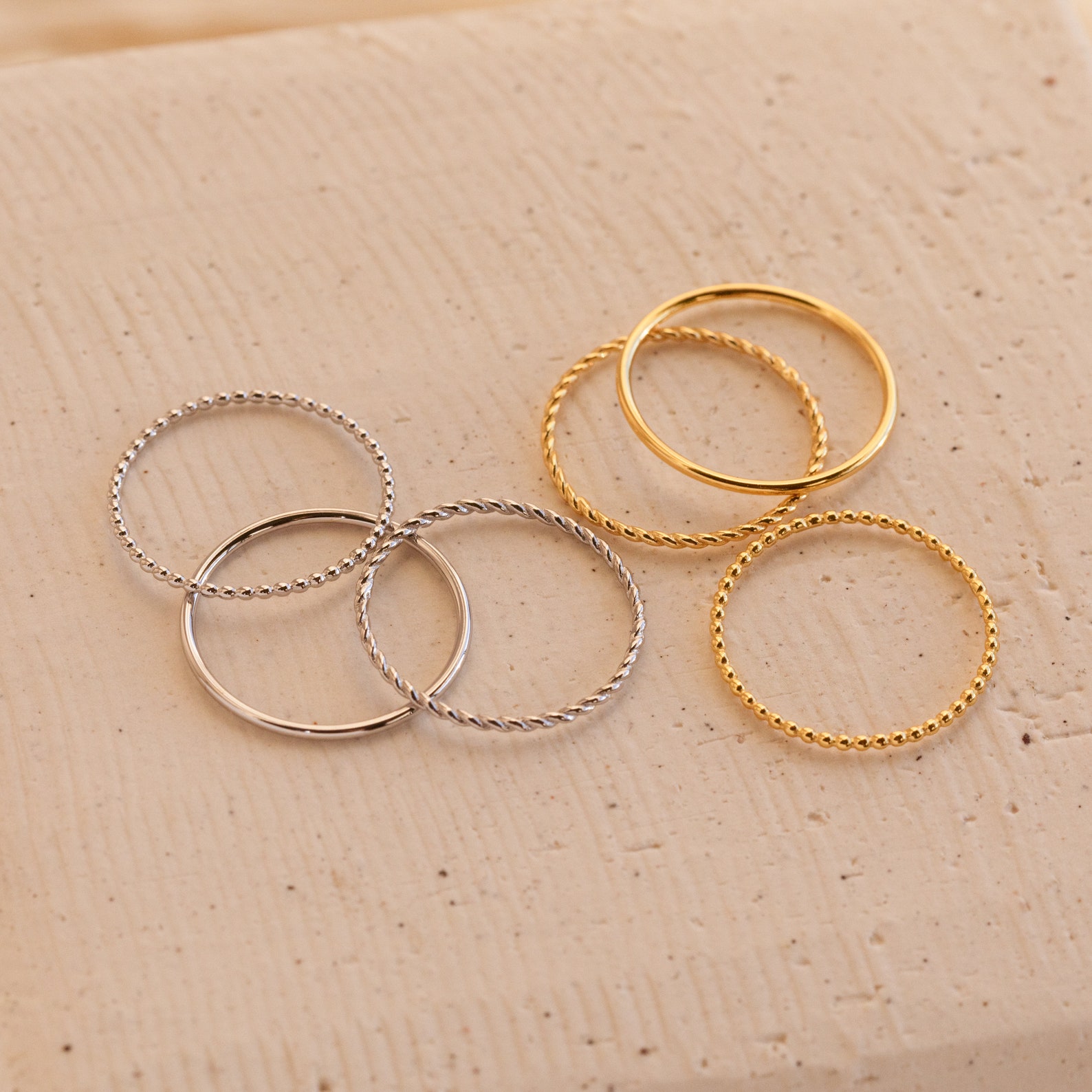Stacking Ring Set Ultra Thin Stacking Rings Twist Ring - Etsy