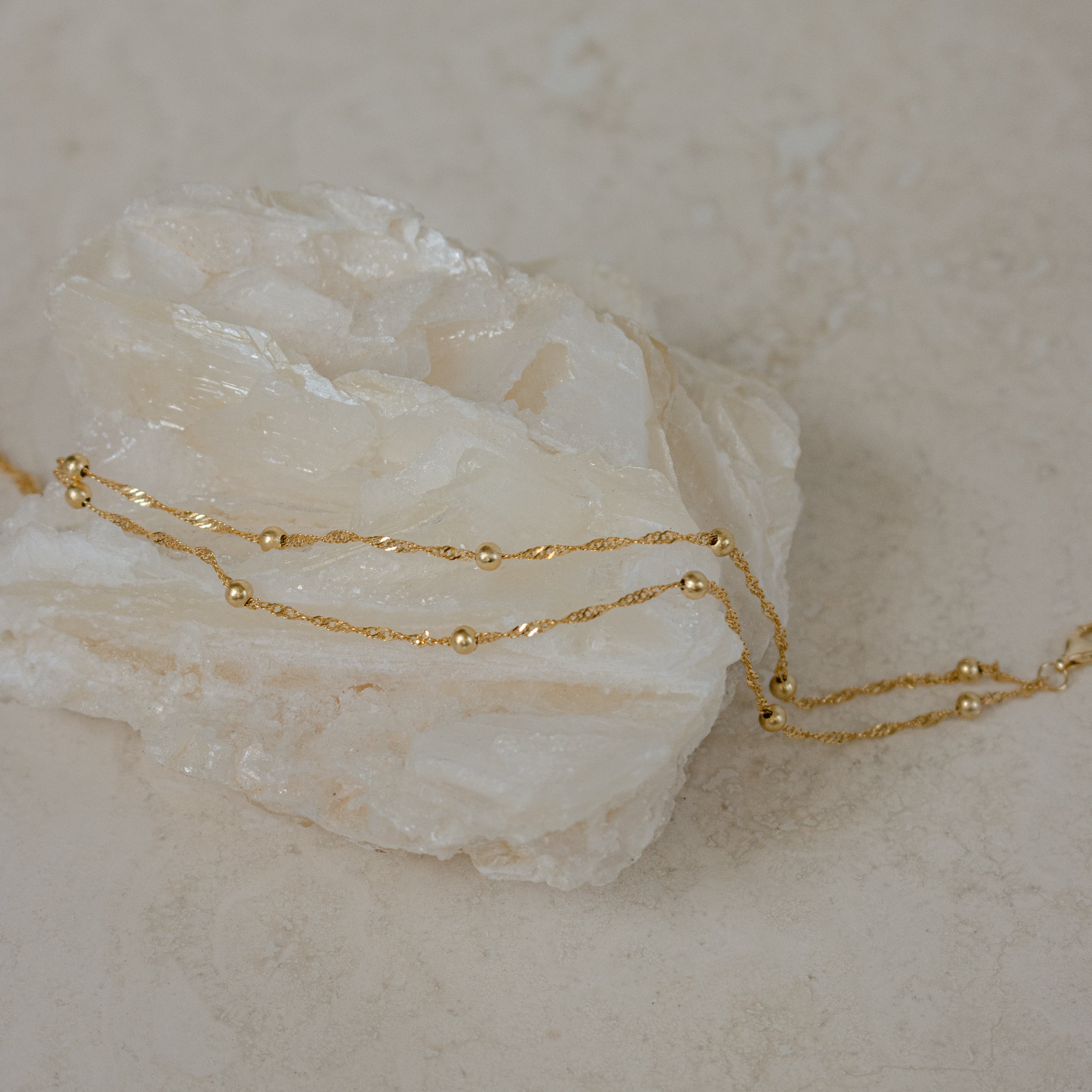 Duo Bead Chain Anklet Delicate Anklet Fine Beaded Chain - Etsy