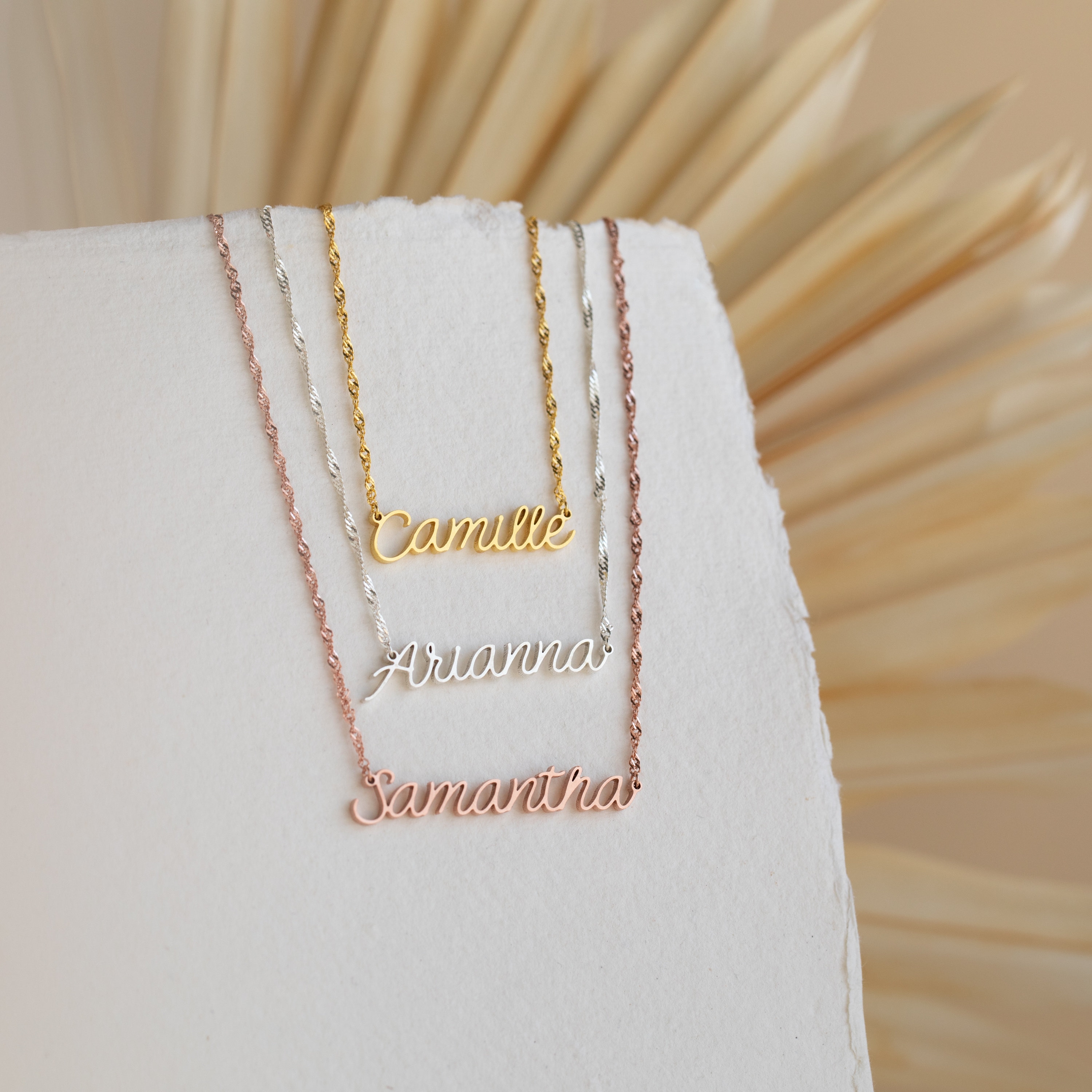 Twist Chain Name Necklace by Caitlyn Minimalist Personalized - Etsy