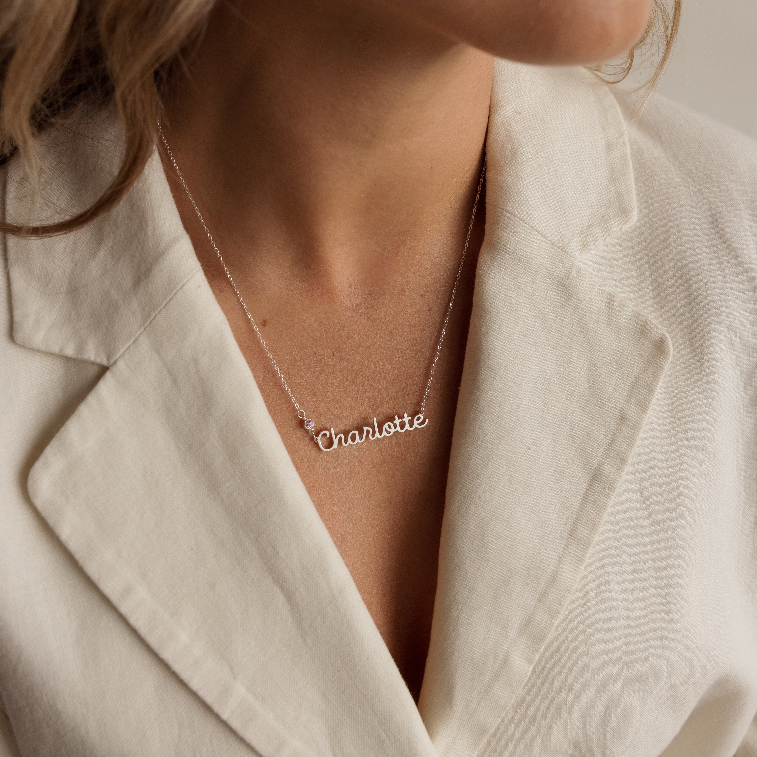 Custom Name Choker With Birthstone Everyday Name Necklace - Etsy UK