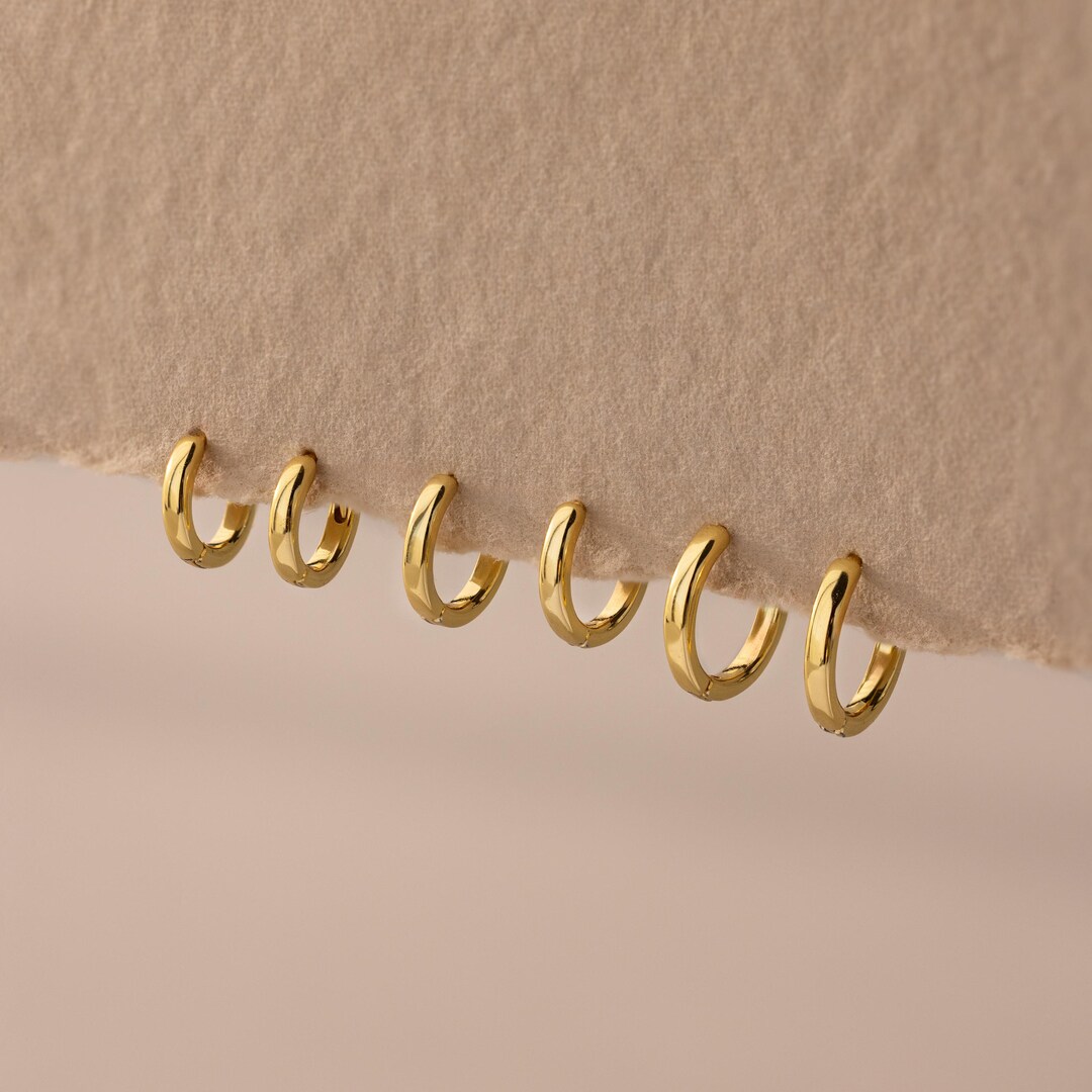 Dainty Huggies Set by Caitlyn Minimalist • Mini Small Hoop Earrings ...