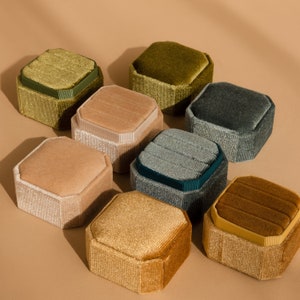 Square Velvet Jewelry Box by Caitlyn Minimalist • 1, 2, & 3 Slot Ring ...