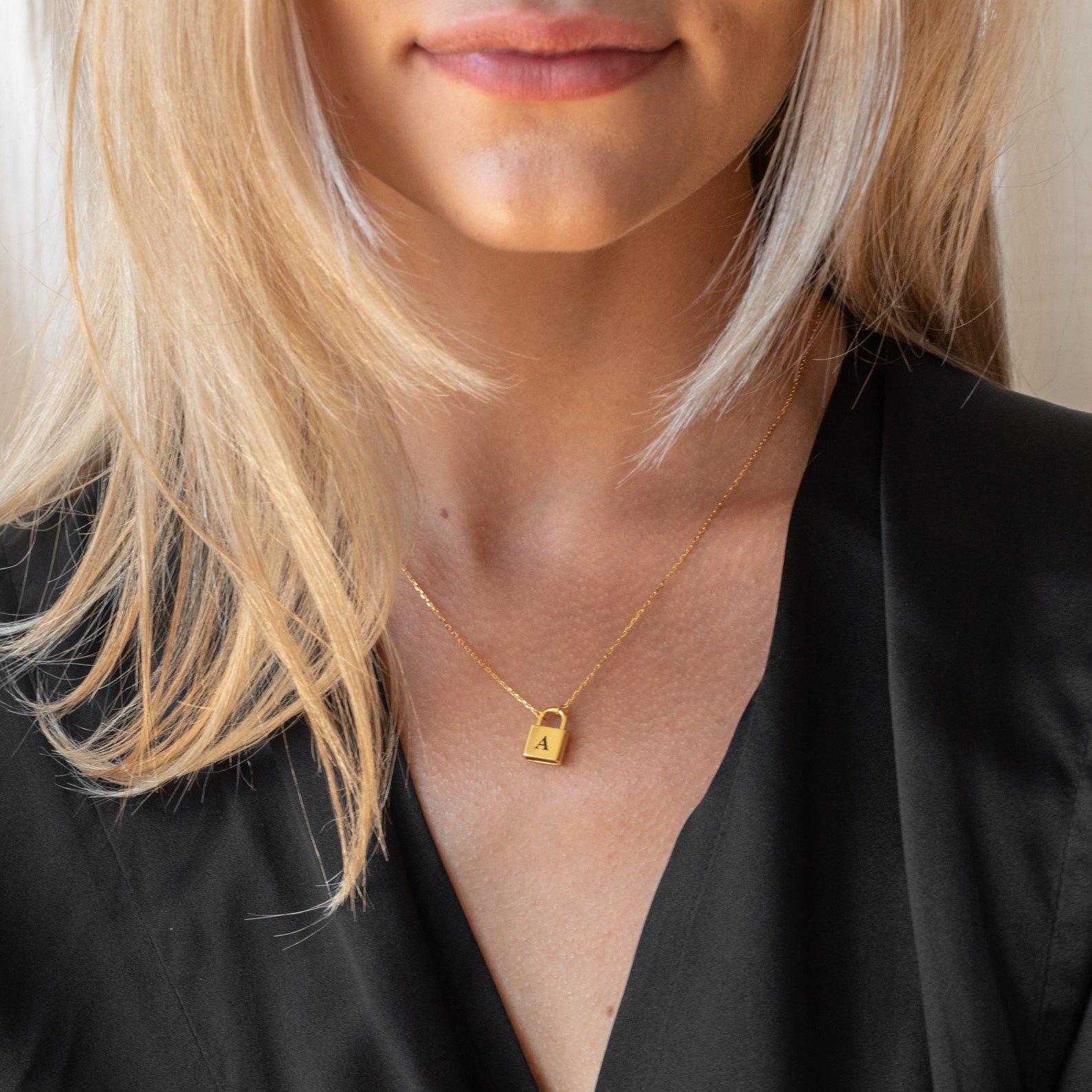 Initial Padlock Necklace the Lock Initial Pendant Necklace - Etsy Canada