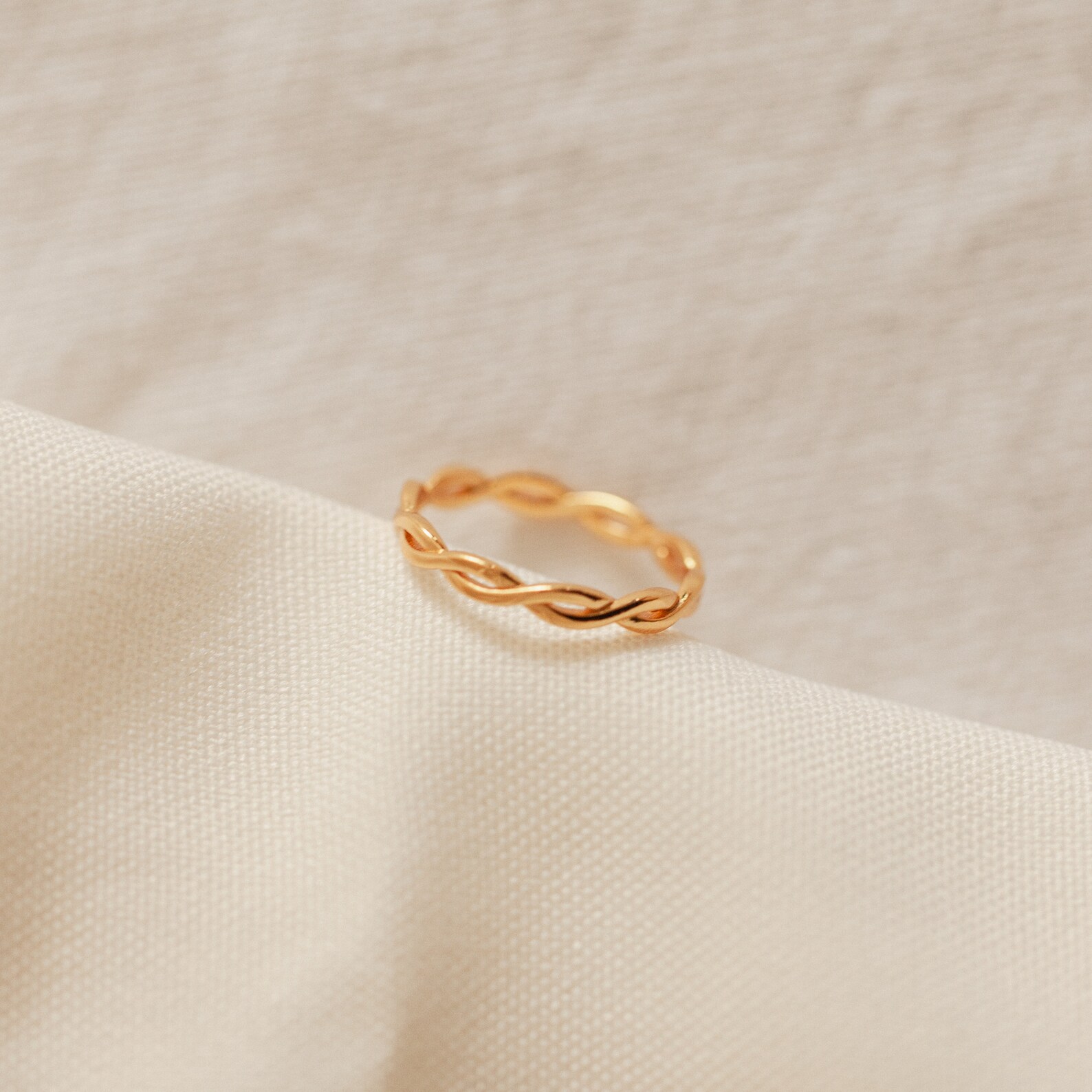 Braided Ring by Caitlyn Minimalist Braid Ring in Gold | Etsy