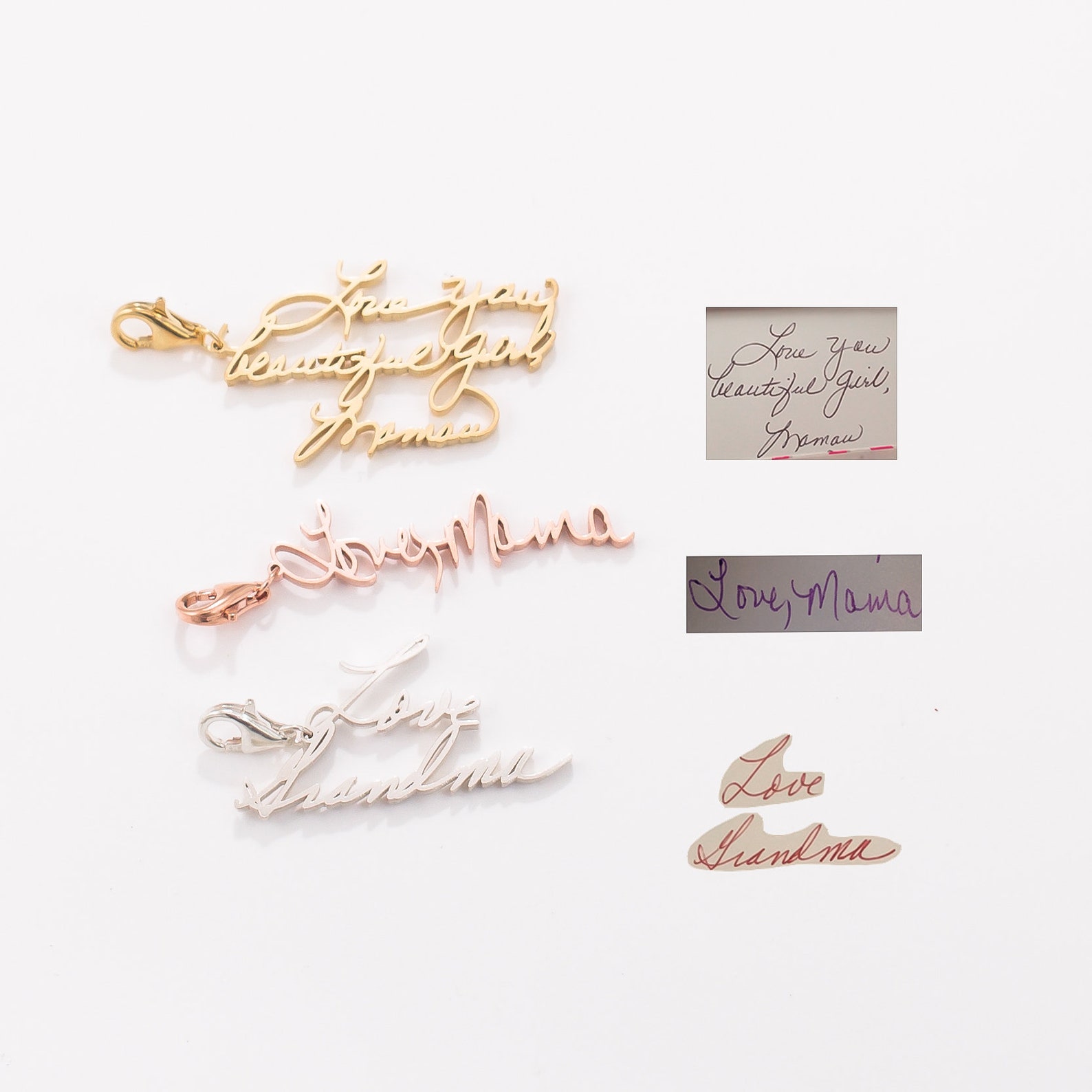 Actual Handwriting Charm Signature Charm Custom - Etsy