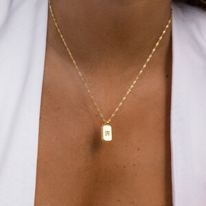 Initial Signet Pendant Necklace by Caitlyn Minimalist • Personalized ...