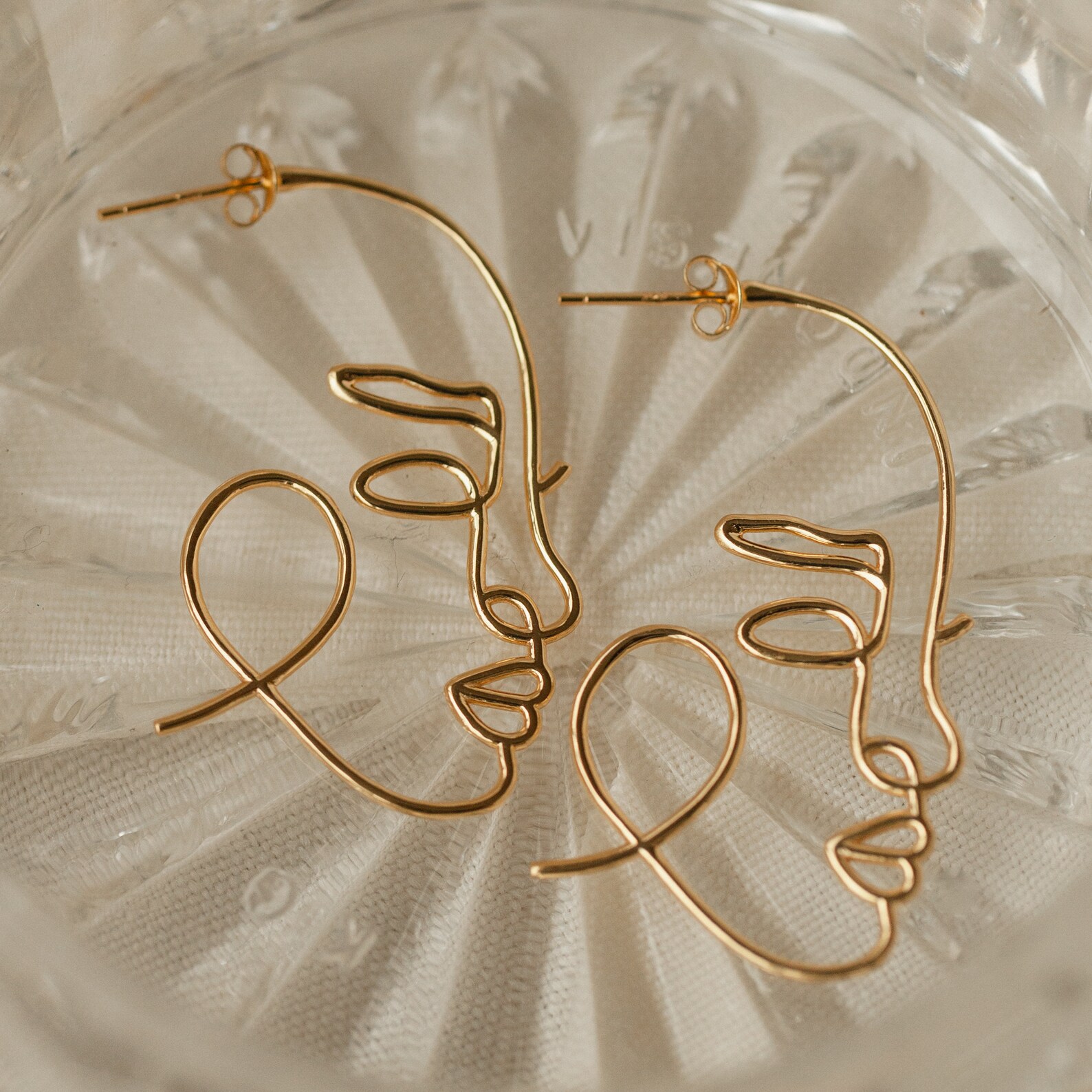 Abstract Face Hoops • Face Earrings • Abstract Earrings • Modern ...