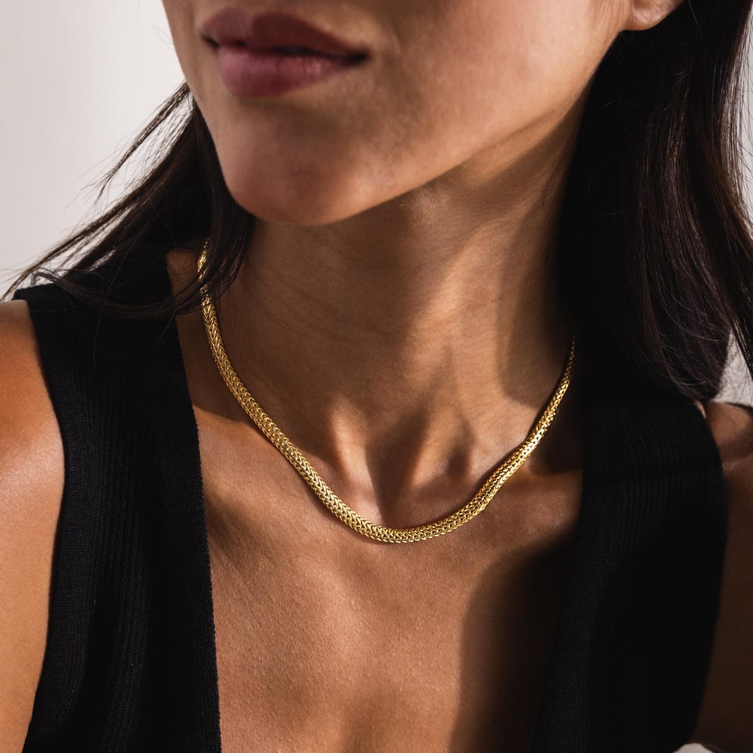 Foxtail Chain Necklace by Caitlyn Minimalist • Double Woven Statement ...