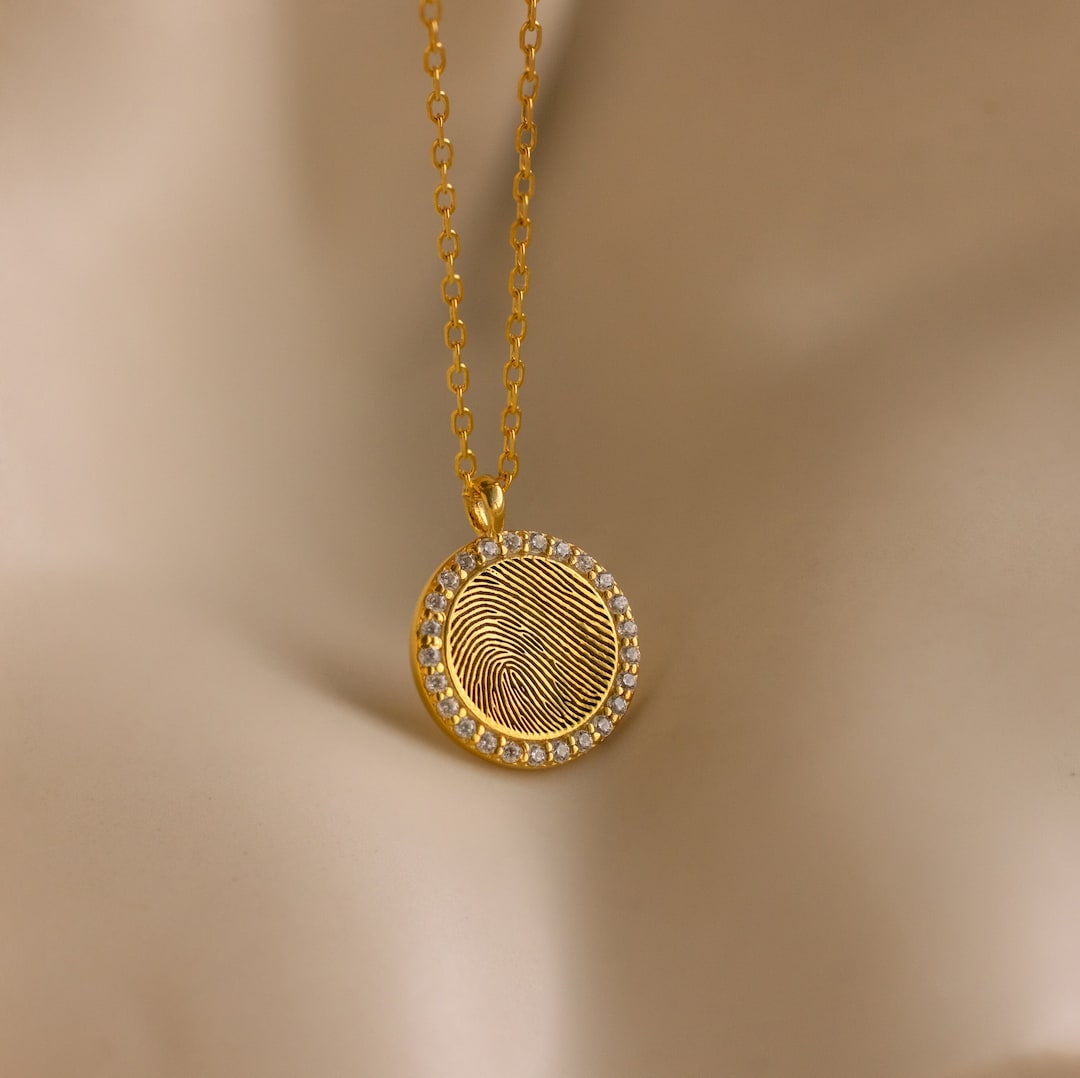 Custom Diamond Fingerprint Necklace by Caitlyn Minimalist ...