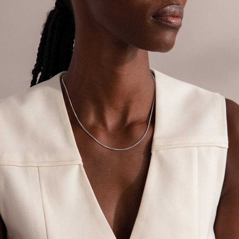 Woven Chain Necklace by Caitlyn Minimalist • Dainty Layering Foxtail ...