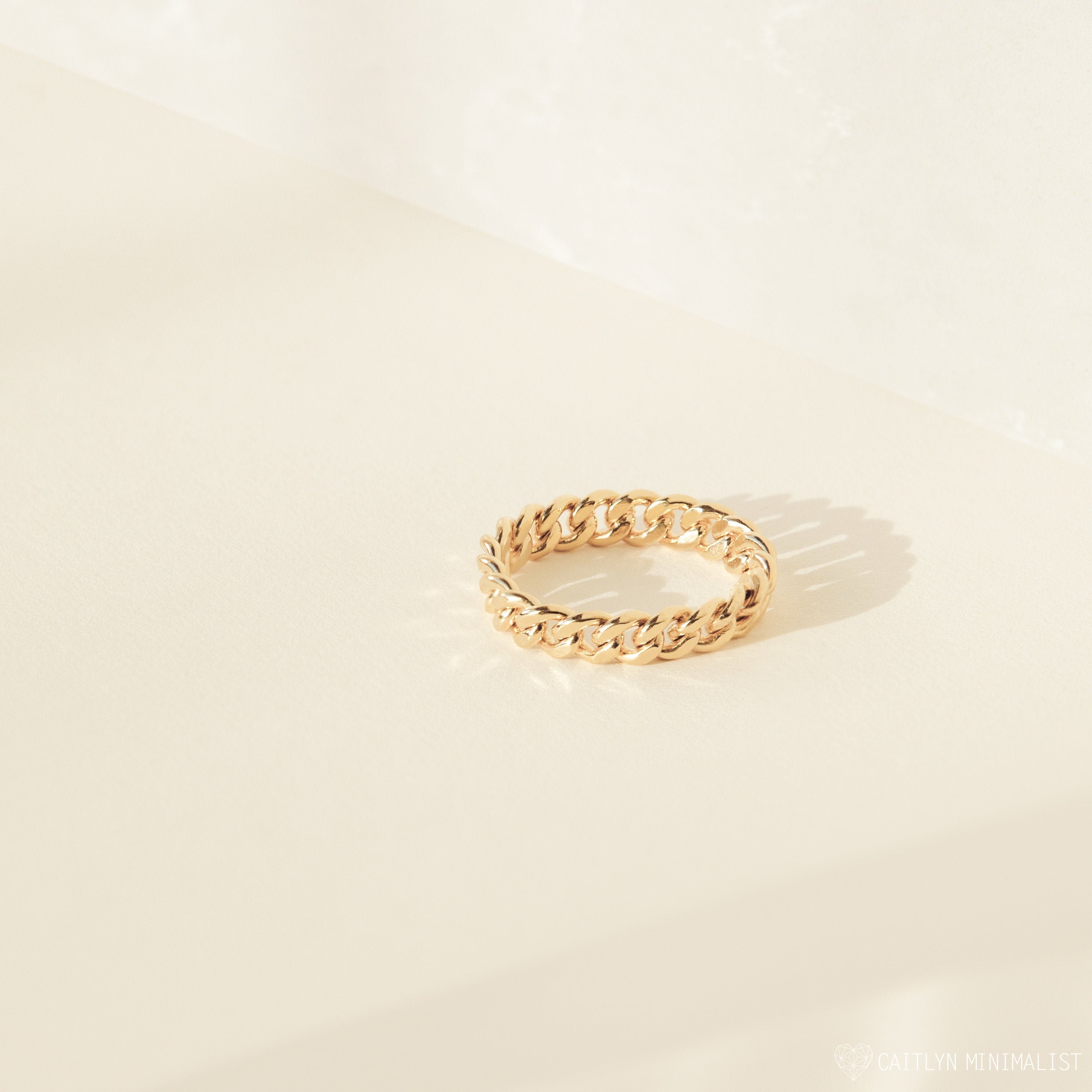 Curb Chain Ring in Gold by Caitlyn Minimalist • Minimalist Gold ...