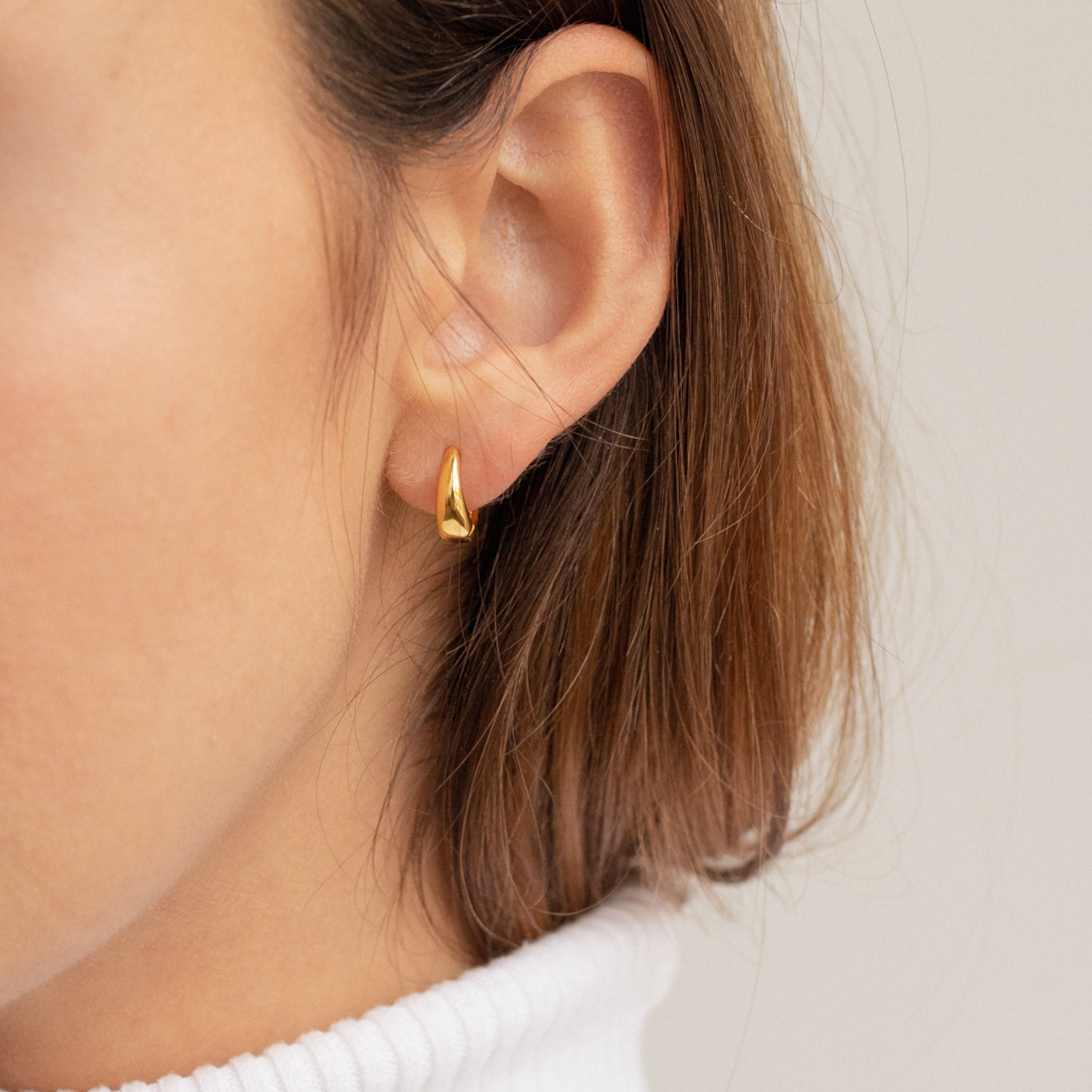 Hinged Huggie Earrings by Caitlyn Minimalist Gold Hoop - Etsy