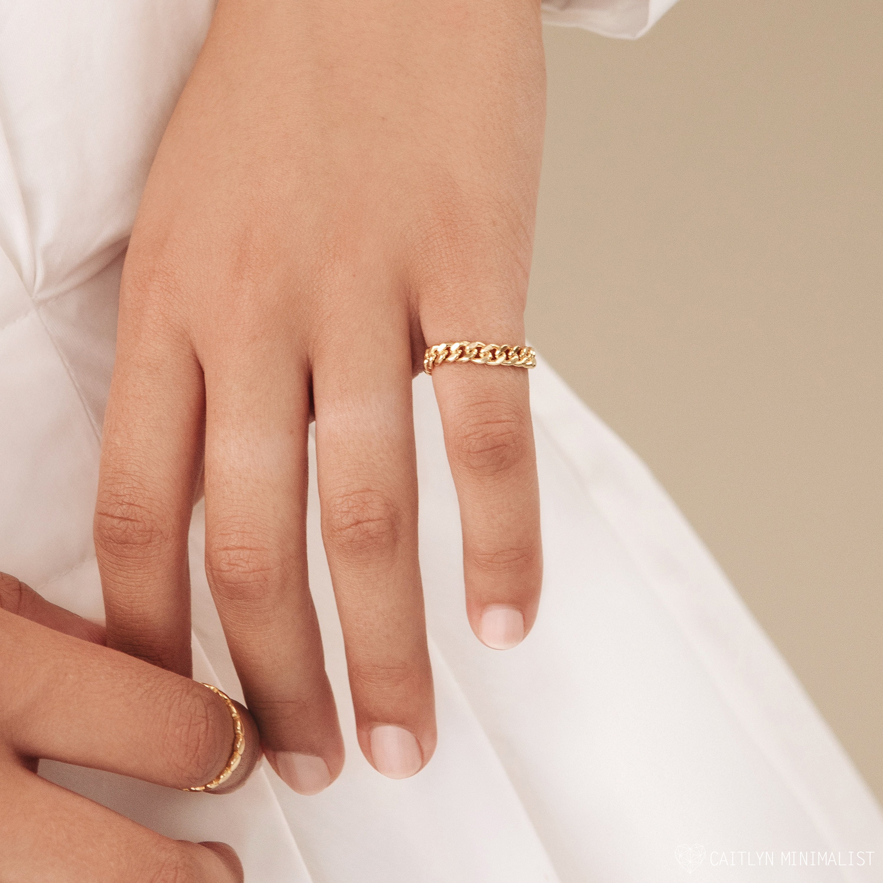 Curb Chain Ring in Gold by Caitlyn Minimalist • Minimalist Gold ...