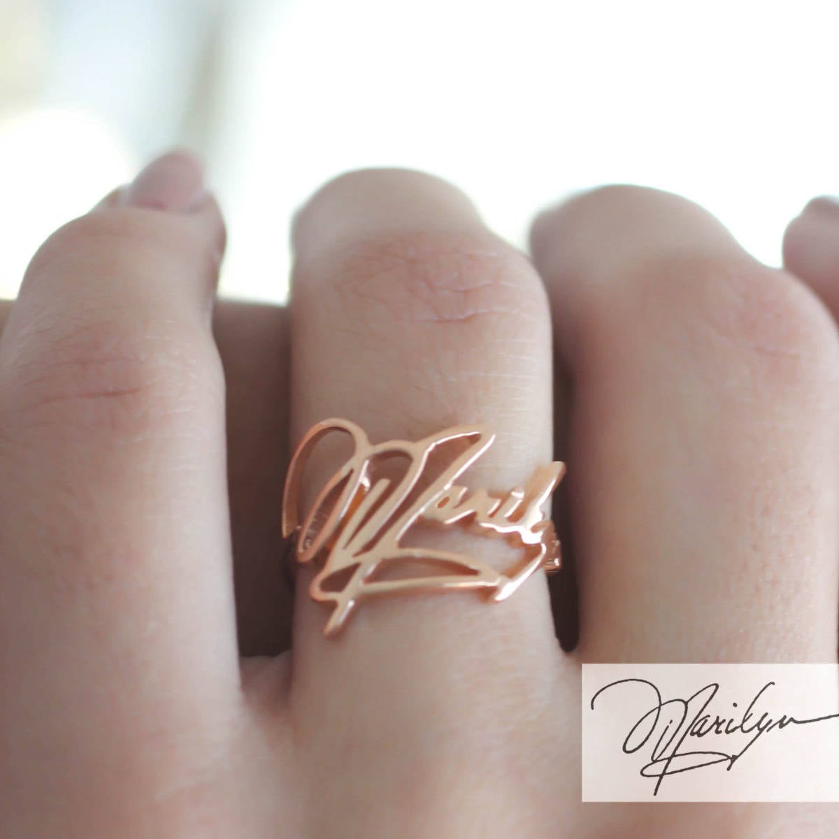 Signature Ring Memorial Signature Jewelry Custom Actual - Etsy
