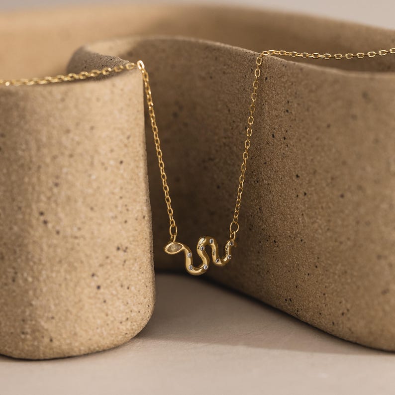 Viper Necklace by Caitlyn Minimalist • Diamond Pave Snake Charm ...