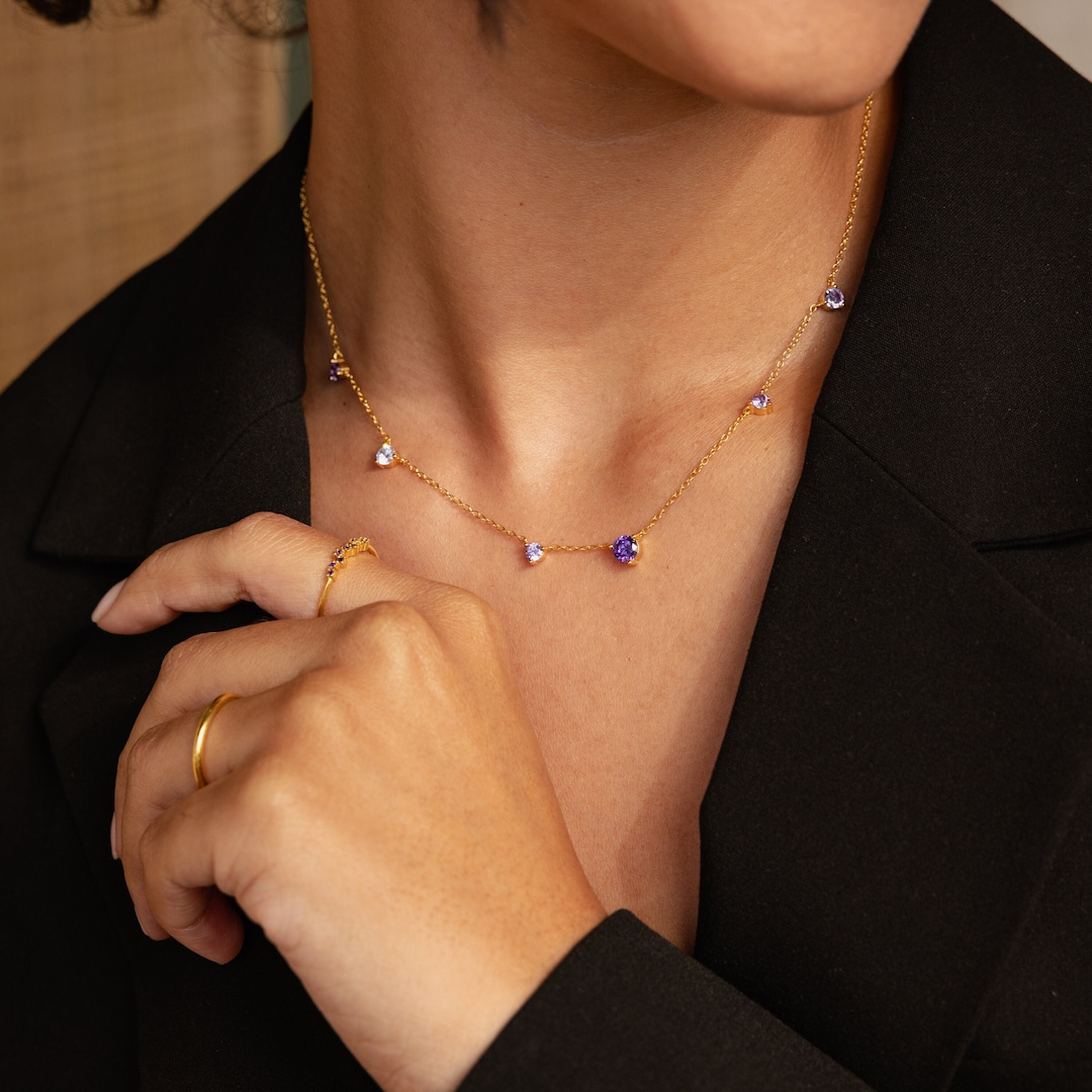 Amethyst Space Necklace by Caitlyn Minimalist • Asymmetrical Station ...