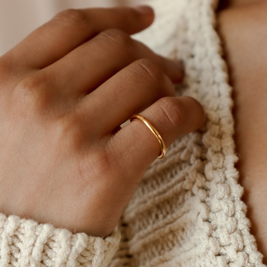Minimal Stacking Ring • Pinky Ring • Stacking Gold Ring • Simple Ring ...