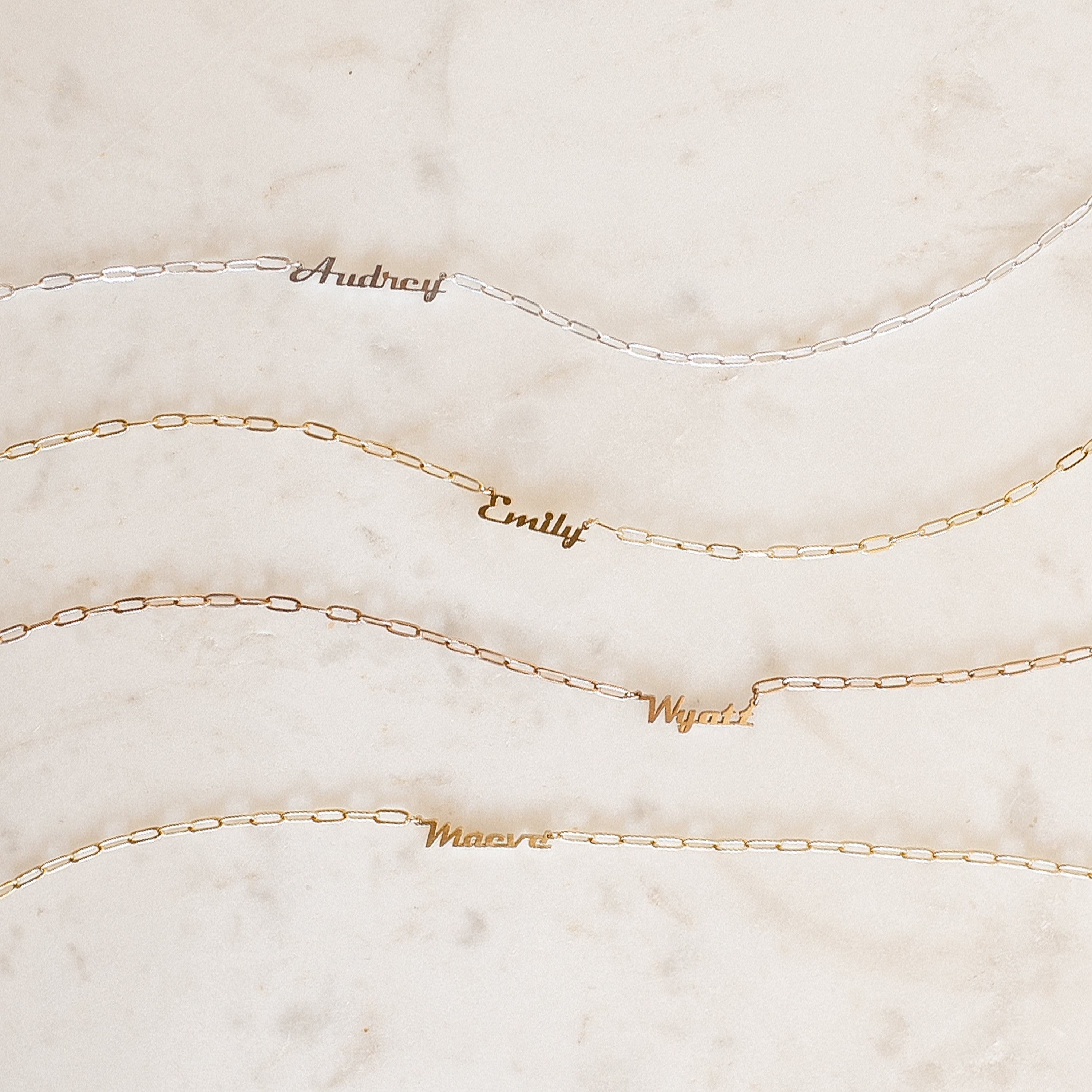 Link Chain Name Necklace in Sterling Silver Gold and Rose | Etsy