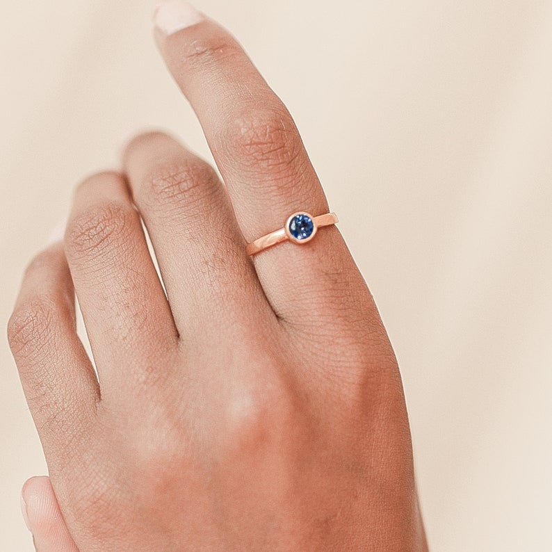 Birthstone Signet Ring by CaitlynMinimalist Dainty Gemstone | Etsy
