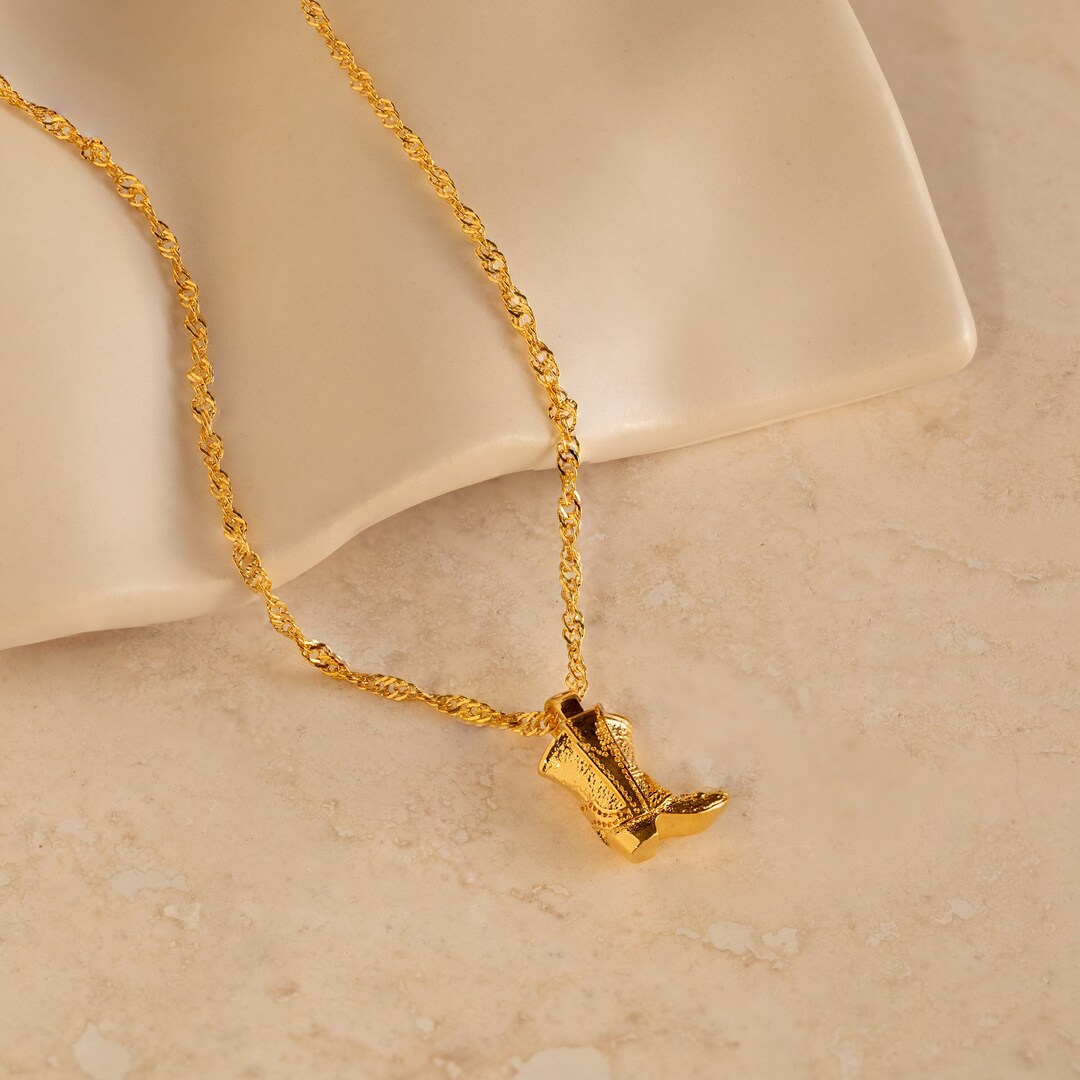 Cowboy Boot Charm Necklace by Caitlyn Minimalist • Western Jewelry ...
