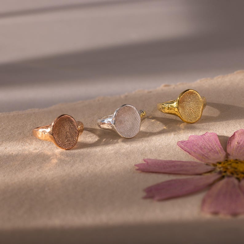 Organic Fingerprint Signet Ring by Caitlyn Minimalist • Engraved ...