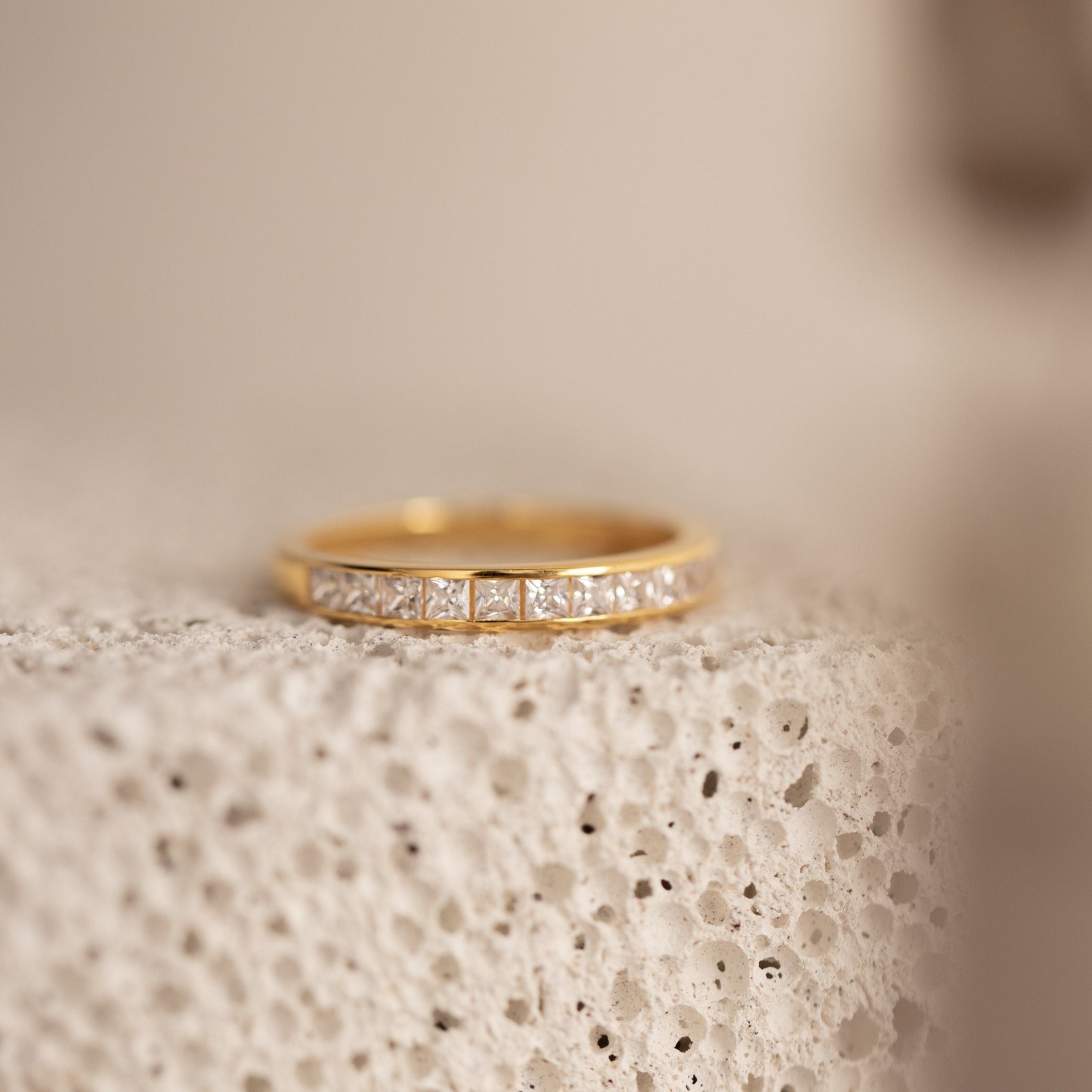 Minimalist Diamond Band in Gold by Caitlyn Minimalist - Etsy