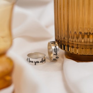 Actual Handwriting Ring • Eternity Ring • Memorial Custom Signature Men ...
