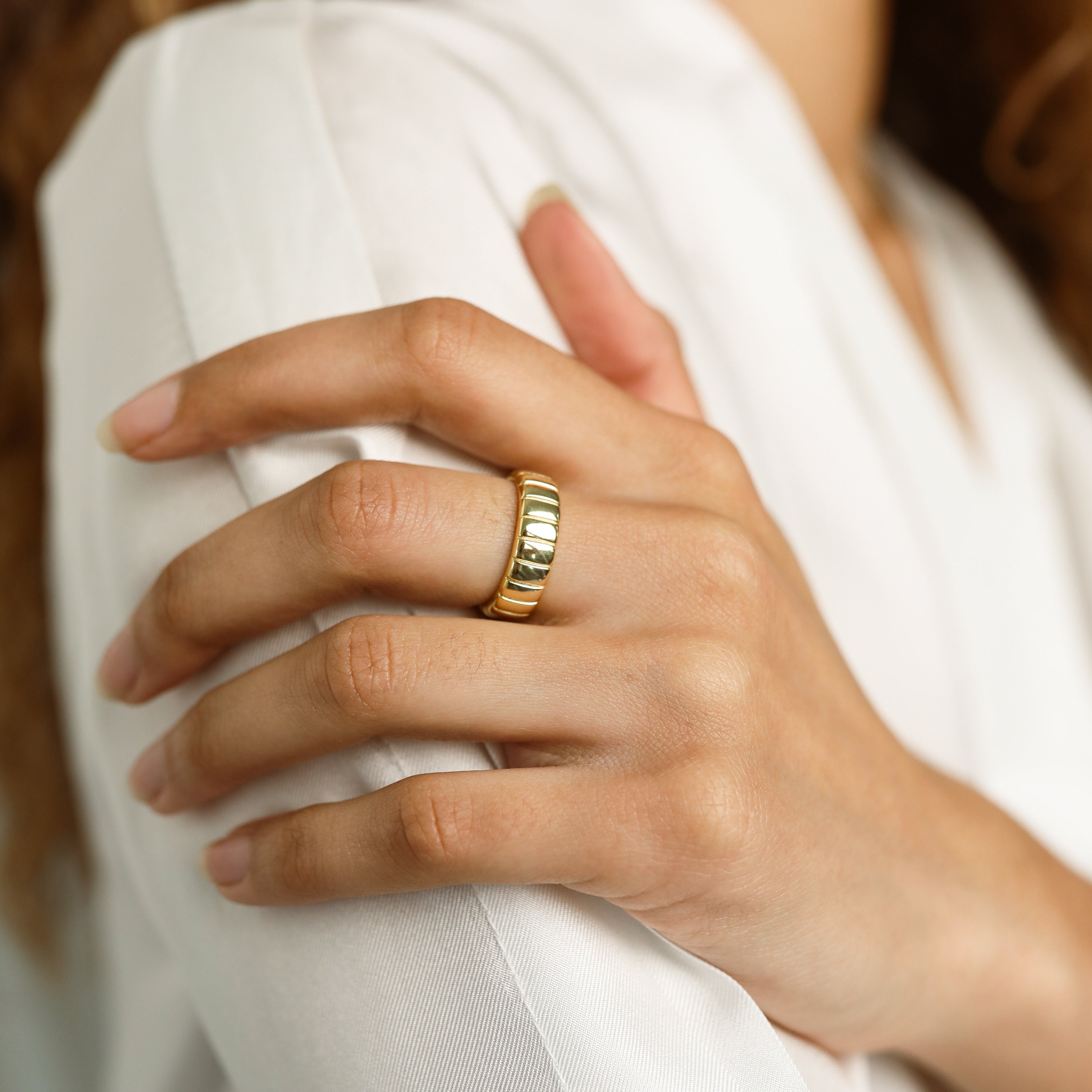 Thick Minimalist Ring Band by Caitlynminimalist Gold Chunky - Etsy