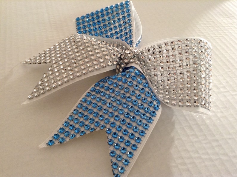 Cheer Bow Two Tones Rhinestones Ribbon - Etsy