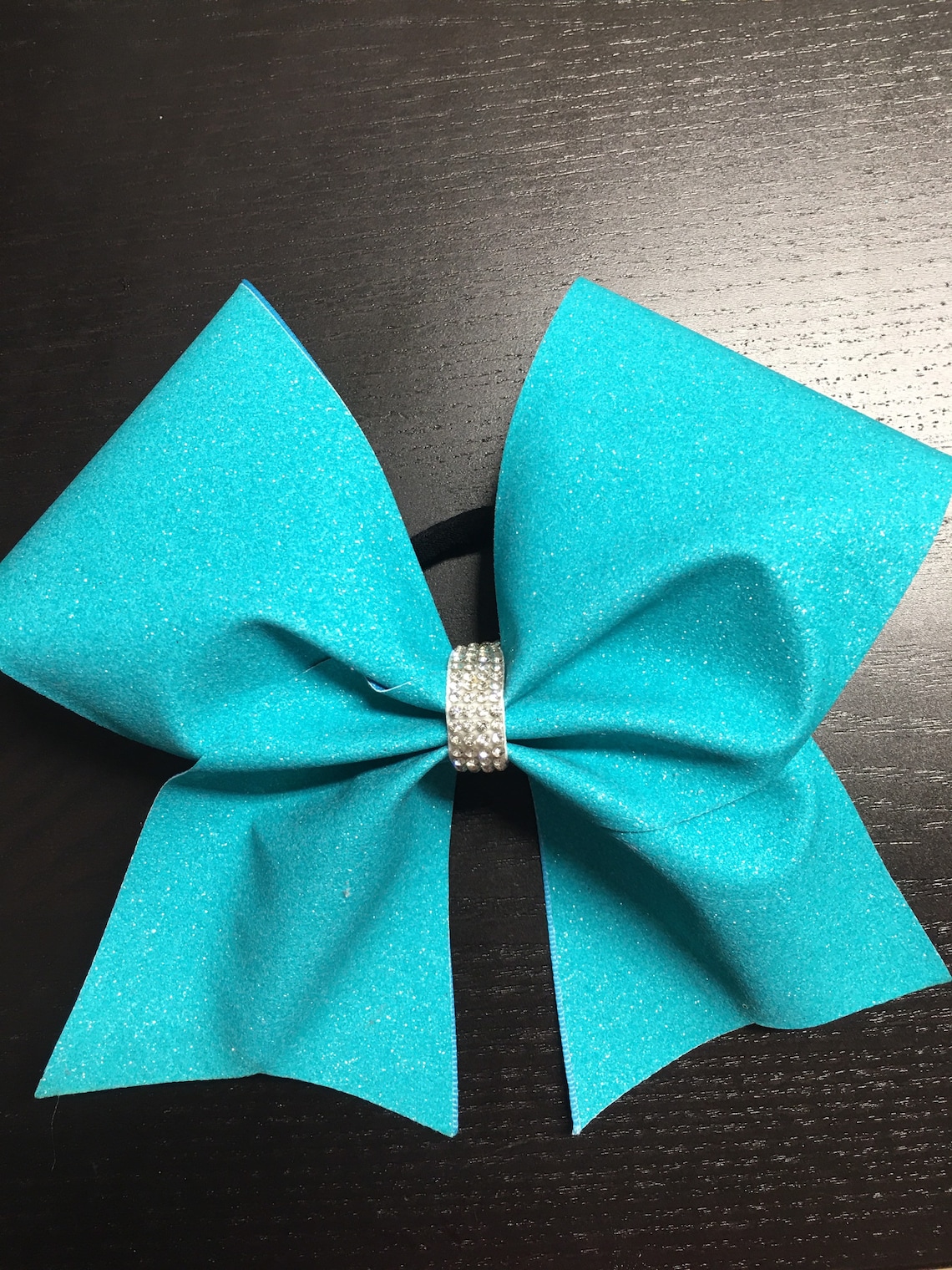 Teal Glitter Cheer Bow-teal Bow With Rhinestones, Teal Cheer Bow ...