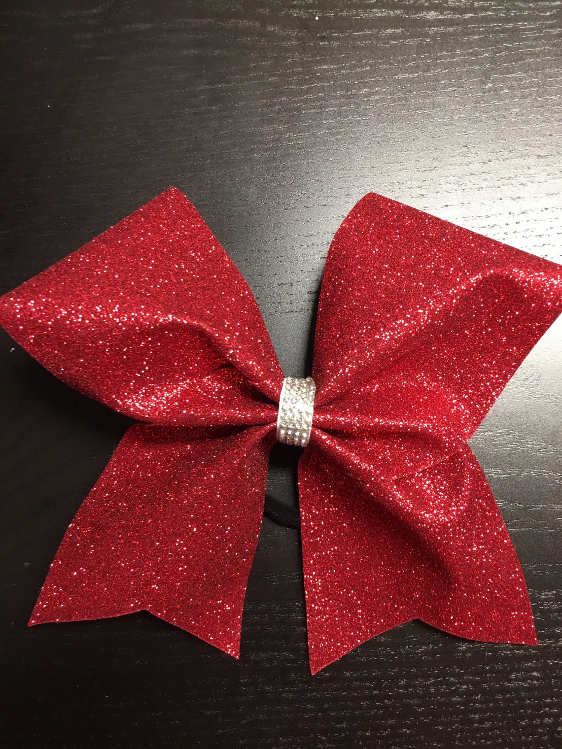 Red Glitter Cheer Bow-red Bow With Rhinestones Red Cheer Bow - Etsy